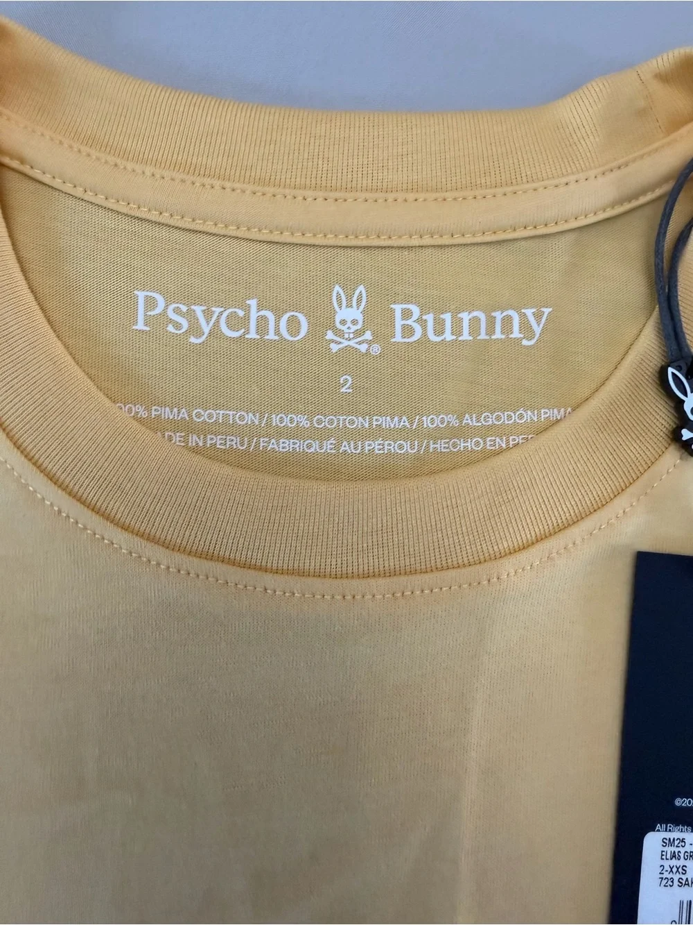 Psycho Bunny | Shirts | Psycho Bunny Yellow Script Logo Short Sleeve ...